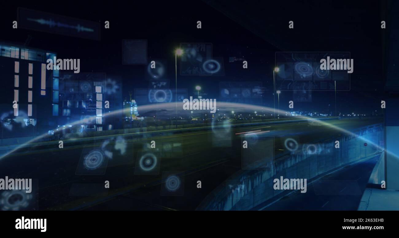 Scope scanning over globe data hi-res stock photography and images - Alamy