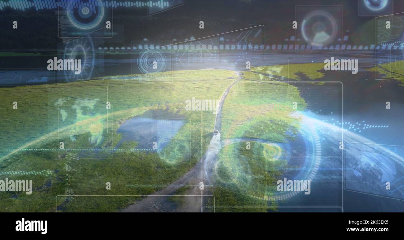 Composition Of Data Processing With Scope Scanning And Globe Over