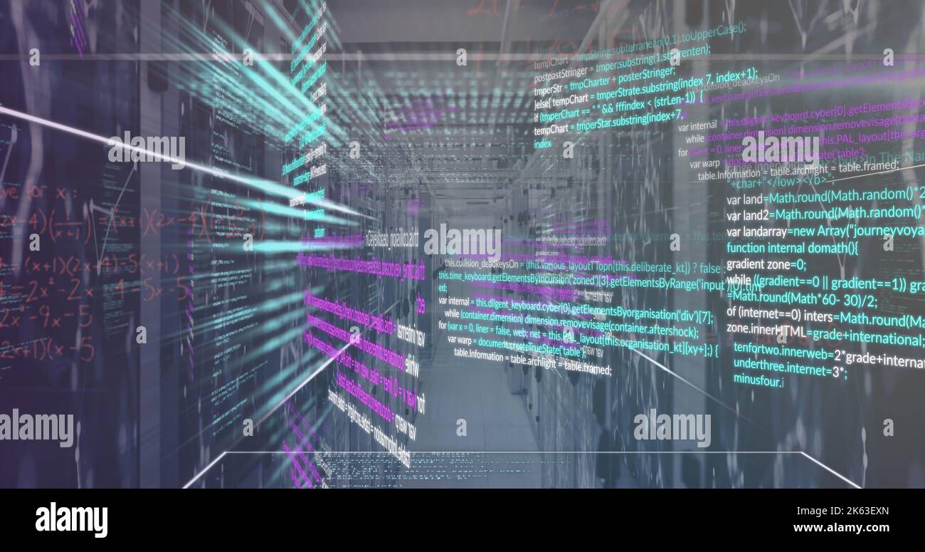 Image of data processing over server room Stock Photo - Alamy