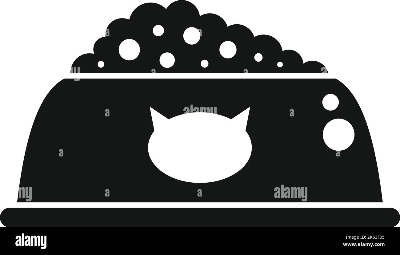 Cat food bowl icon simple vector. Pet feed. Container box Stock Vector ...