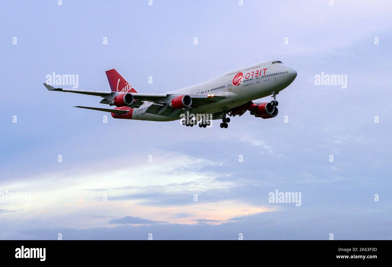 Newquay, Cornwall, UK. 11th Oct, 2022. Virgin Orbit 747 "Cosmic Girl ...