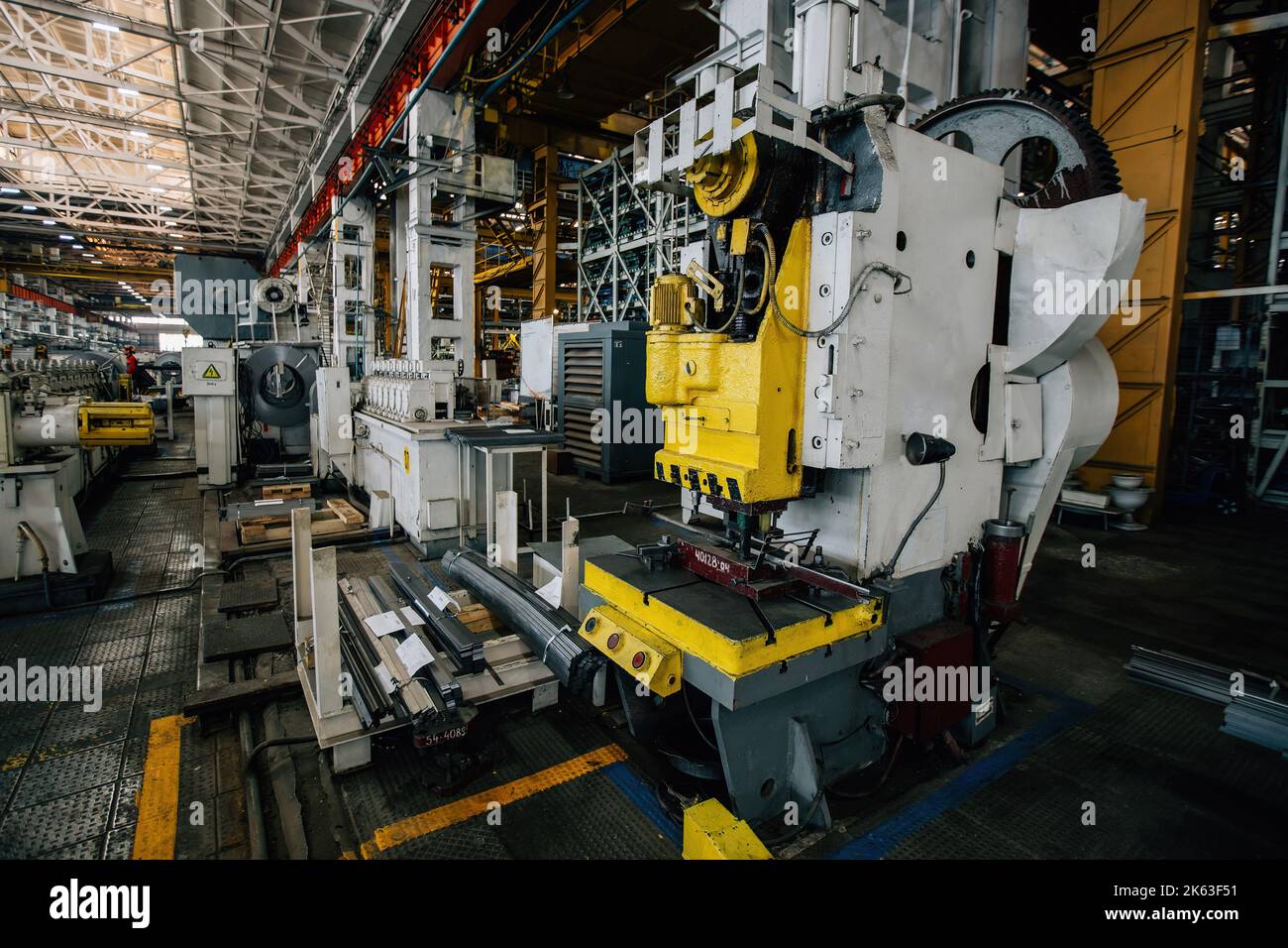 Metalworking factory production line. Interior of the worksop Stock ...