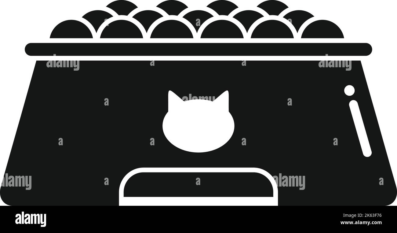 Full cat bowl icon simple vector. Pet feed. Food tin can Stock Vector ...