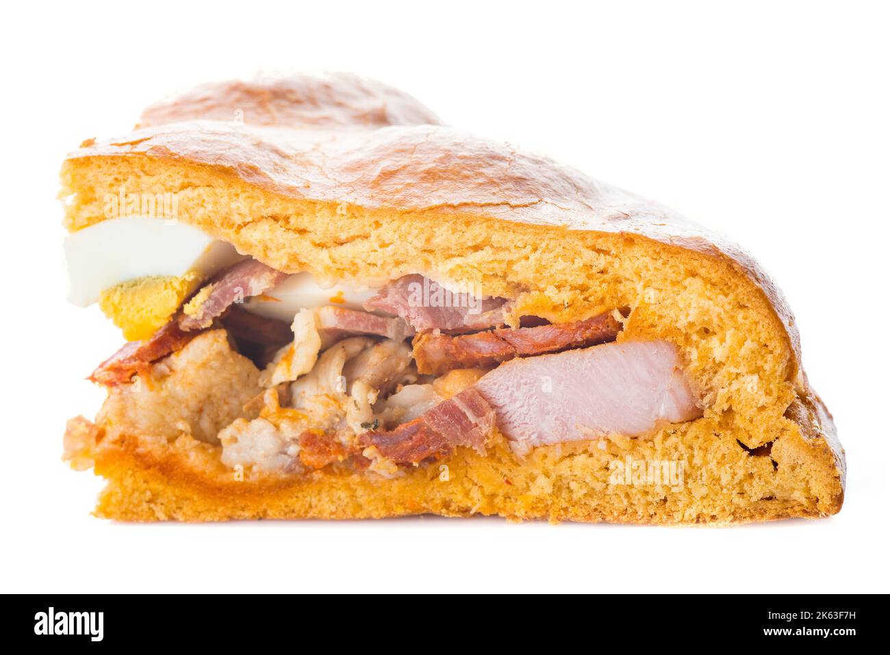 Traditional food for easter time in Spain called hornazo, a stuffed ...