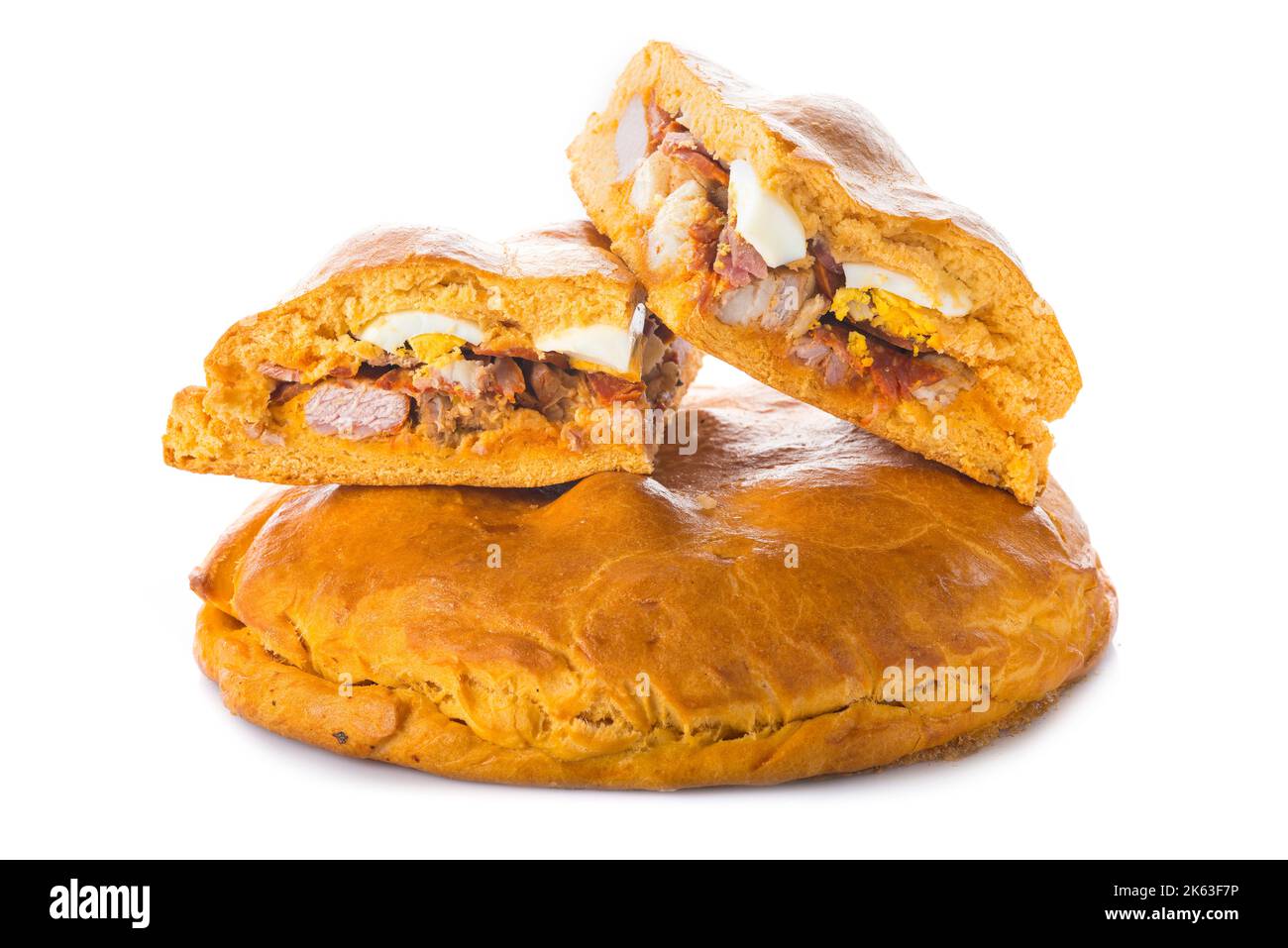 Traditional food for easter time in Spain called hornazo, a stuffed ...