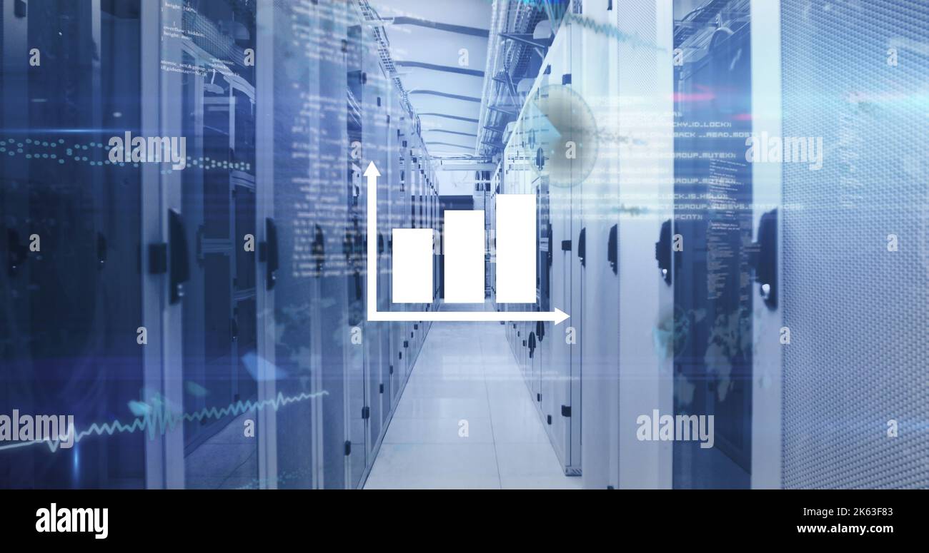 Image of data processing over server room Stock Photo - Alamy
