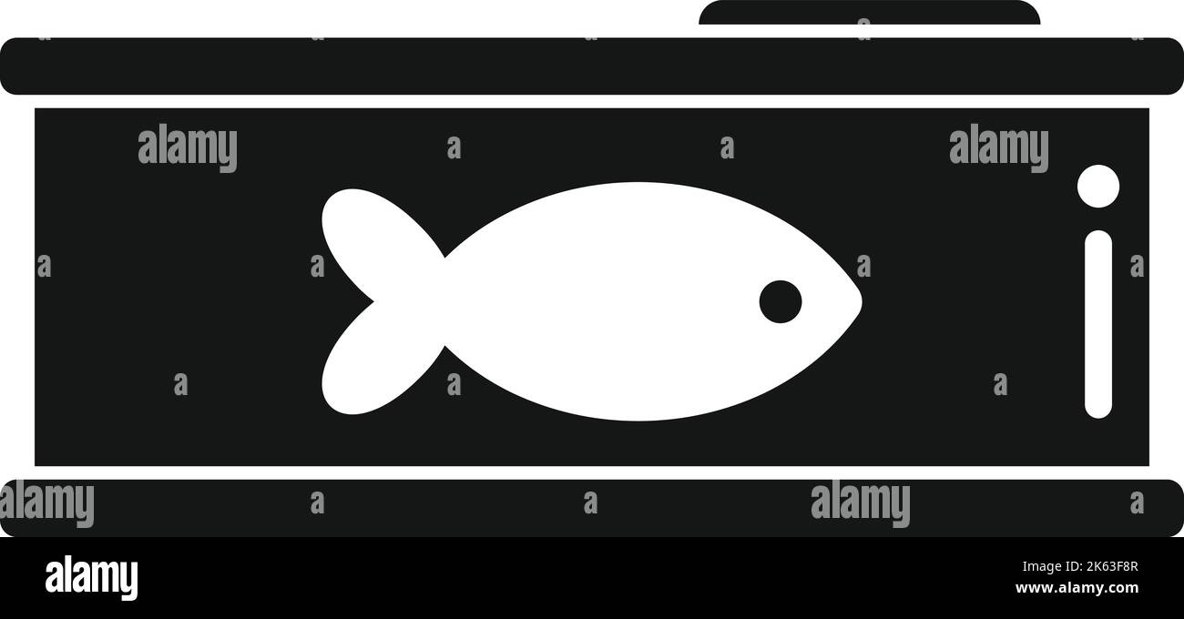 Fish cat tin can icon simple vector. Pet feed. Animal snack Stock ...