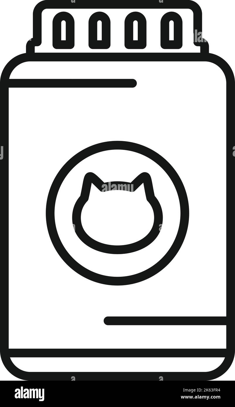 Small pack cat food icon outline vector. Pet tin can. Animal pack Stock ...
