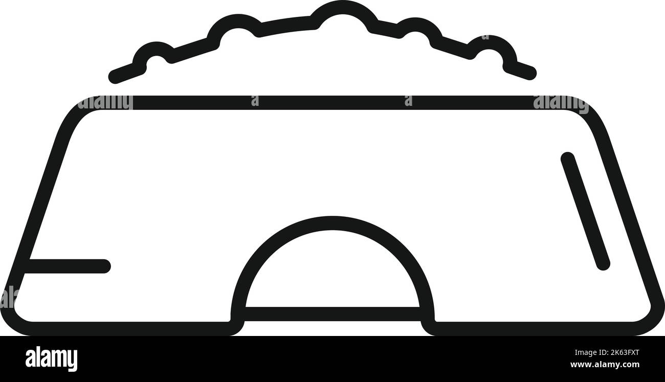 Animal snack bowl icon outline vector. Dog pet. Feed can Stock Vector ...