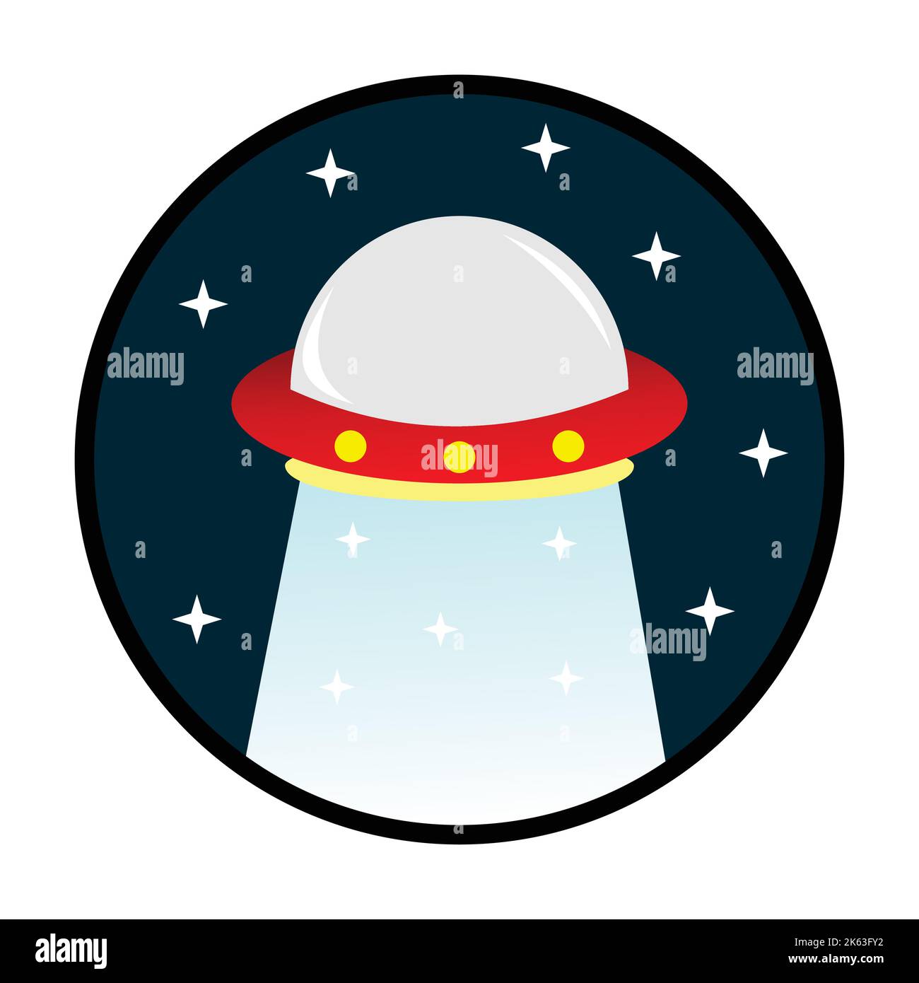 Spaceship icon in round Cut Out Stock Images & Pictures - Alamy