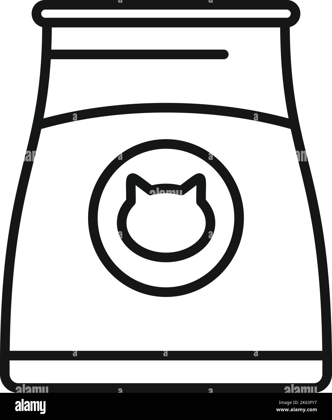 Full cat pack icon outline vector. Dry feed. Animal package Stock ...