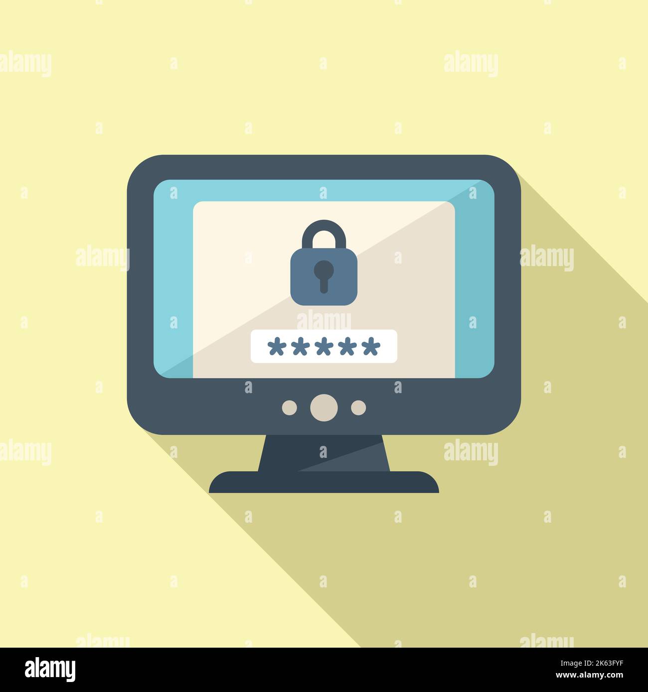 Password recovery icon flat vector. Page log. Web account Stock Vector ...