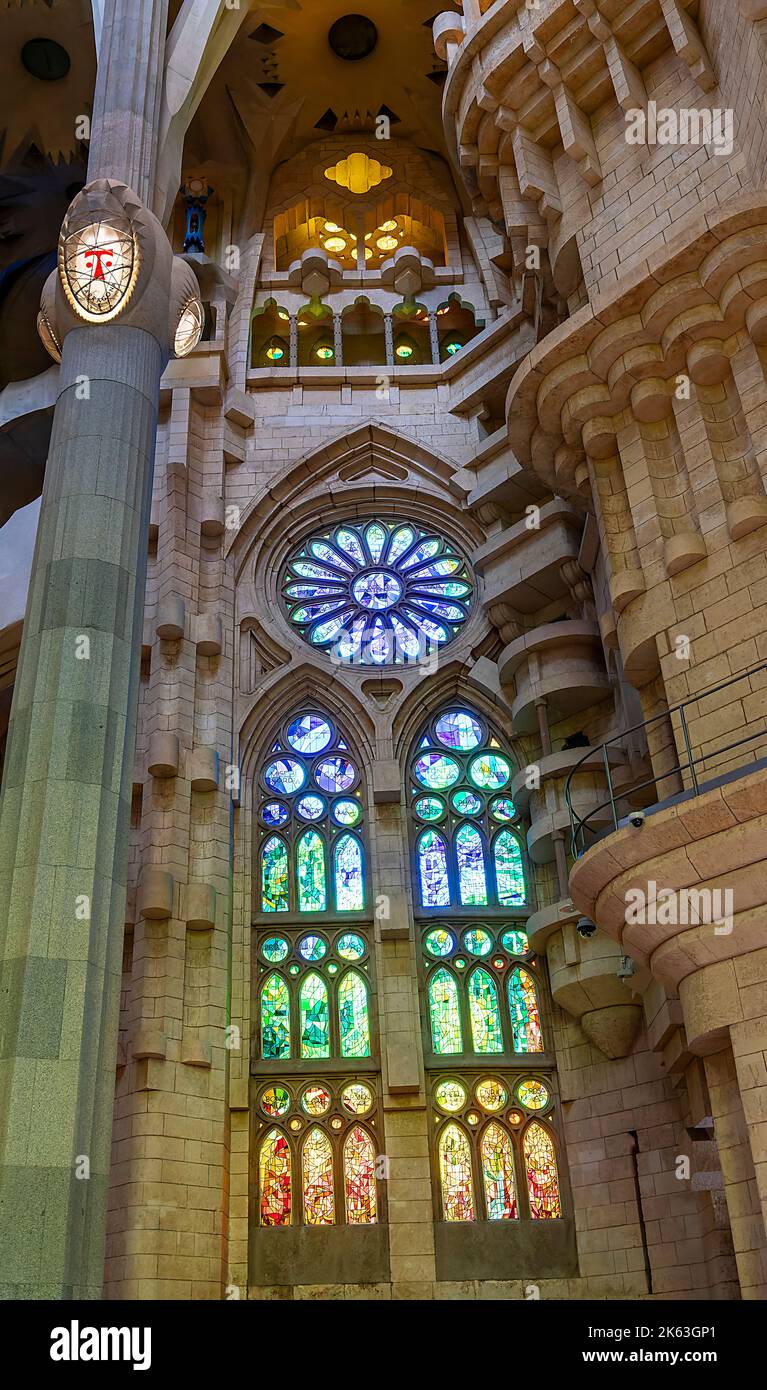 Interior Of The Sagrada Família, Church Of The Atonement Of The Holy ...