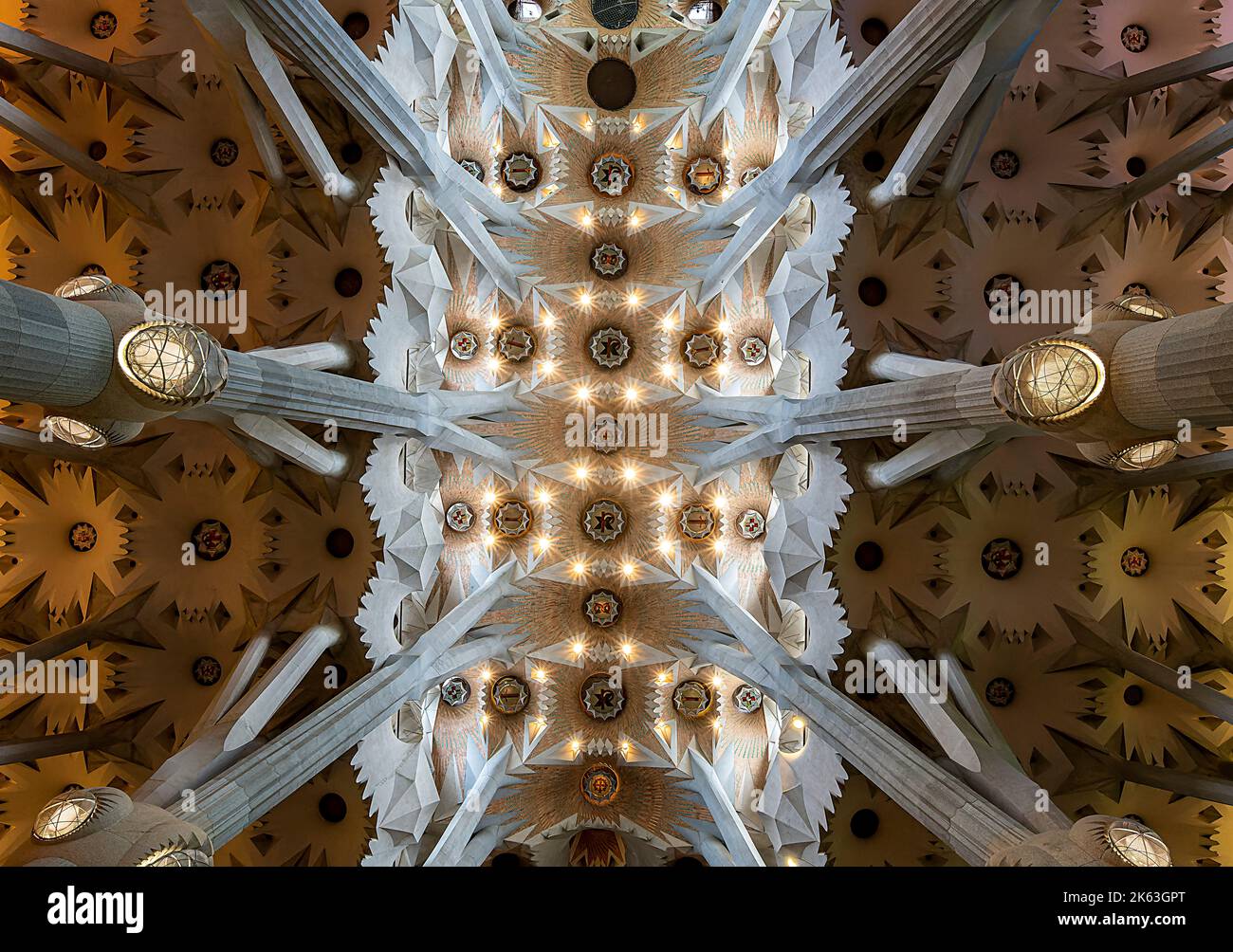 Interior Of The Sagrada Família, Church Of The Atonement Of The Holy ...