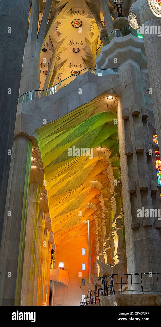 Interior Of The Sagrada Família, Church Of The Atonement Of The Holy ...
