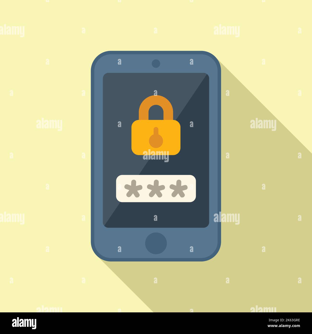 Smartphone lock icon flat vector. Ui page. Mobile design Stock Vector ...