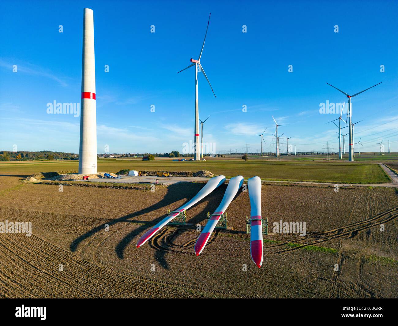Wind turbines assembly area hi-res stock photography and images - Alamy