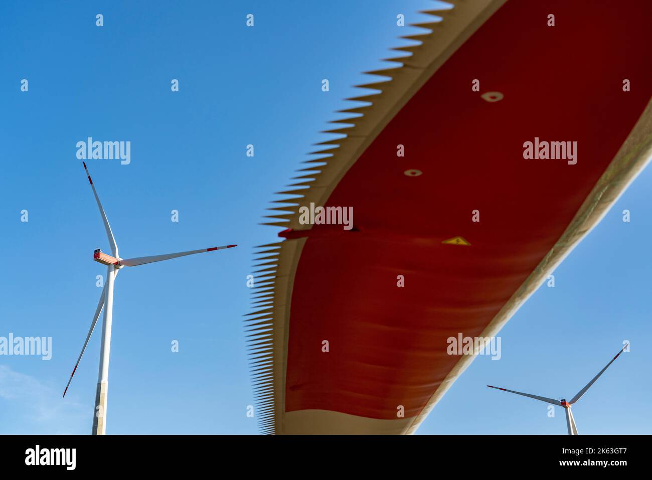 Wind farm near Bad Wünnenberg, construction site, storage area for a ...