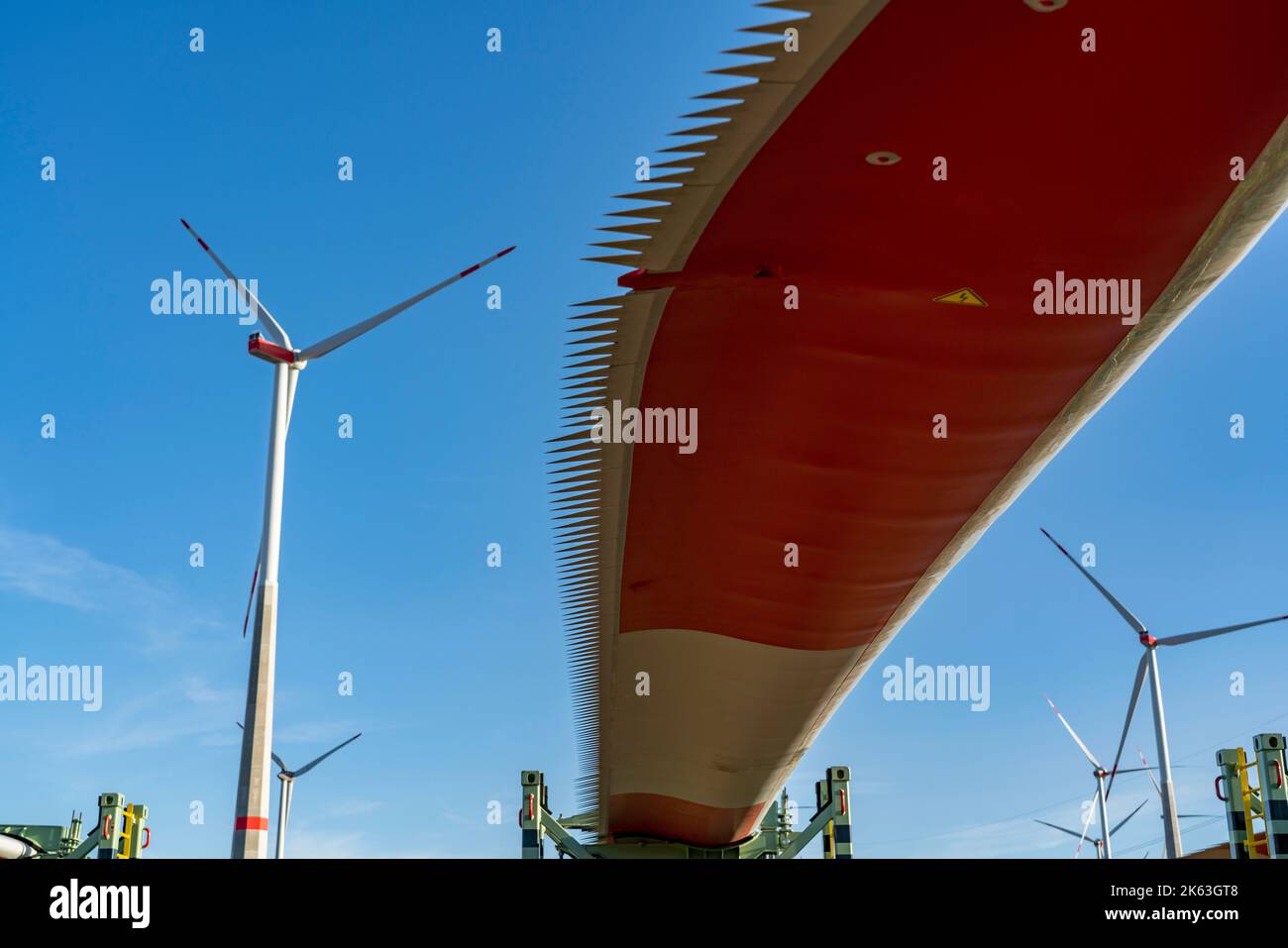 Wind farm near Bad Wünnenberg, construction site, storage area for a ...