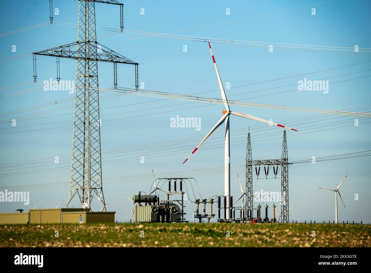 Wind farm near Bad Wünnenberg, substation, NRW, Germany Stock Photo - Alamy