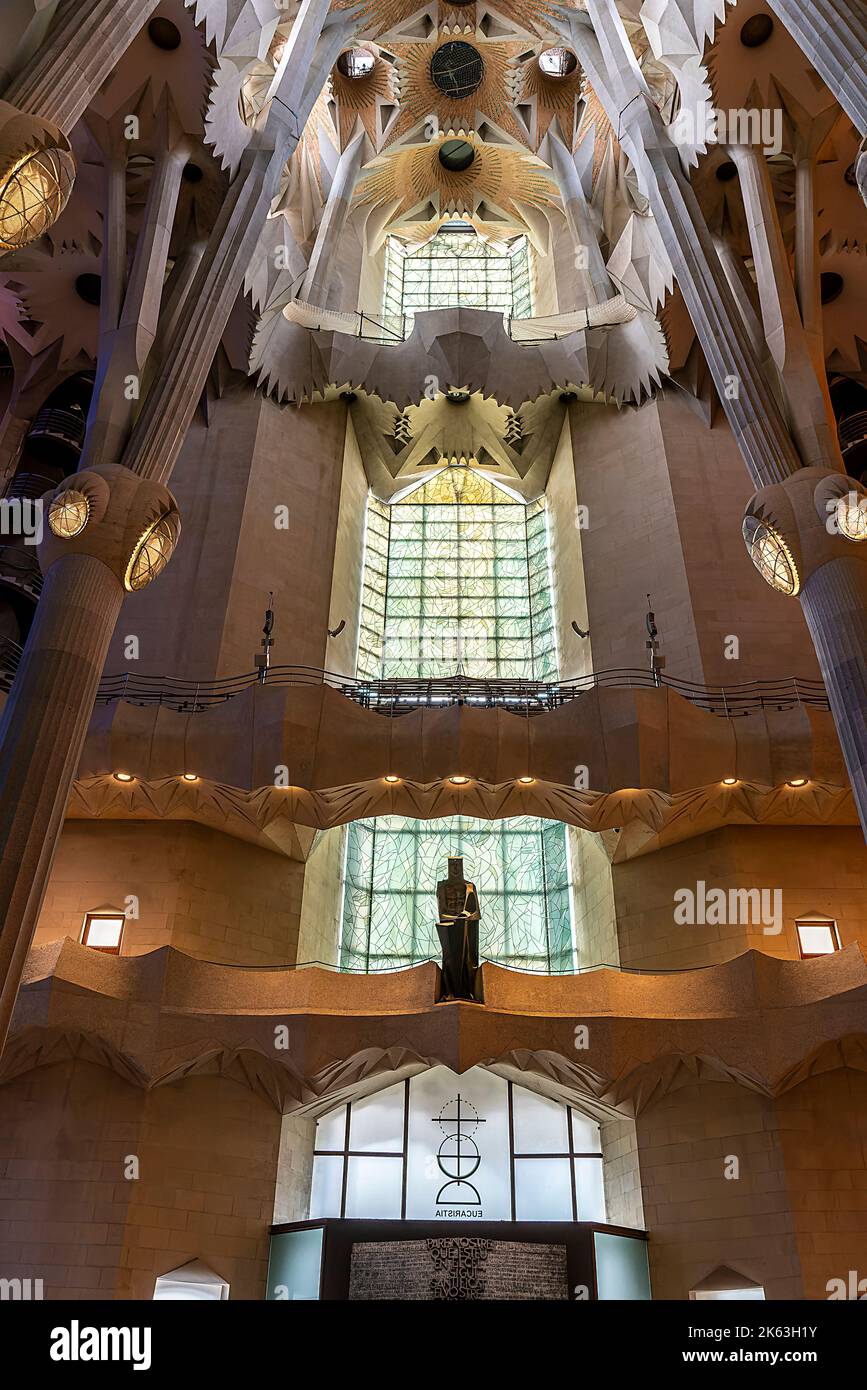Interior Of The Sagrada Família, Church Of The Atonement Of The Holy ...
