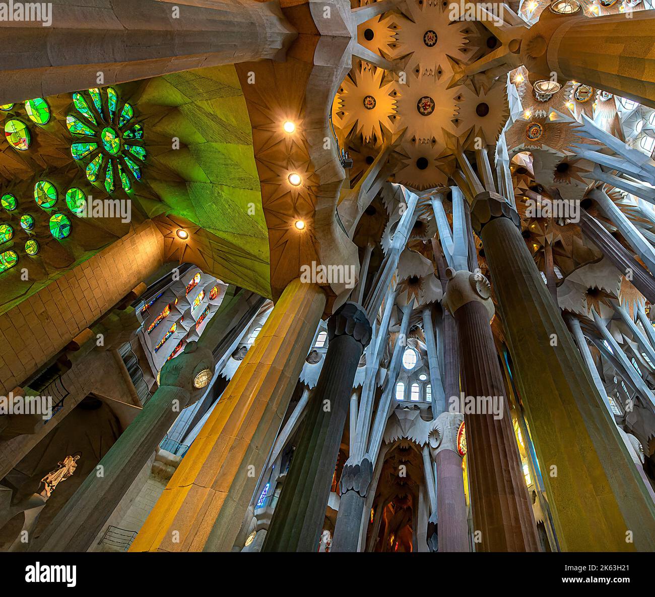 Interior Of The Sagrada Família, Church Of The Atonement Of The Holy ...