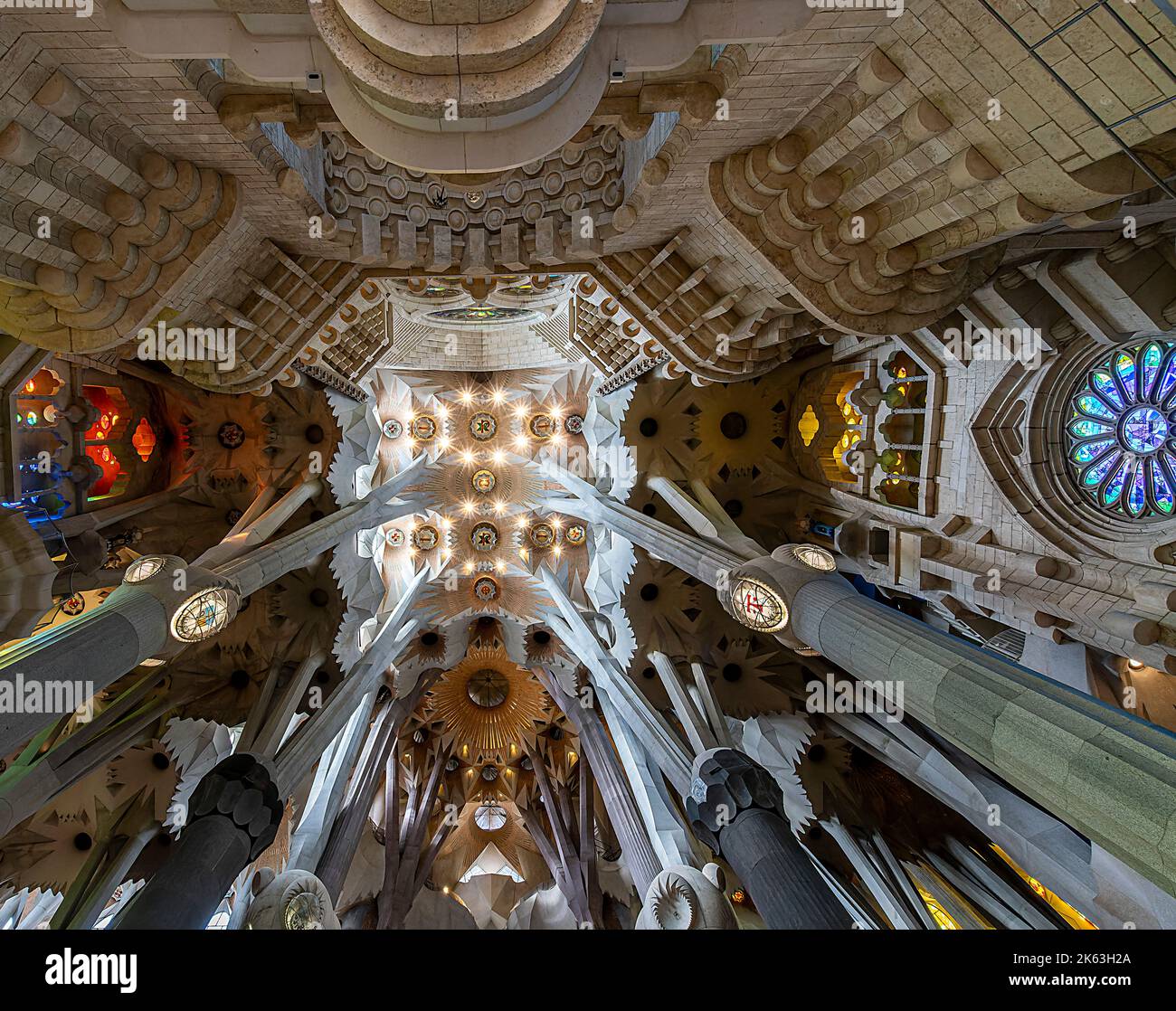 Interior Of The Sagrada Família, Church Of The Atonement Of The Holy ...