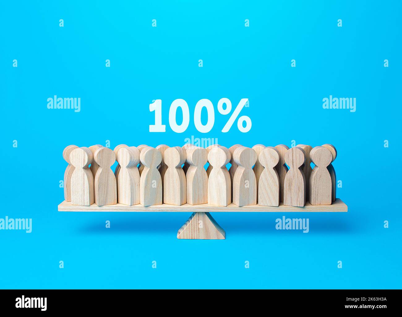 People on the scales keep the balance. Balancing forces and groups to ...