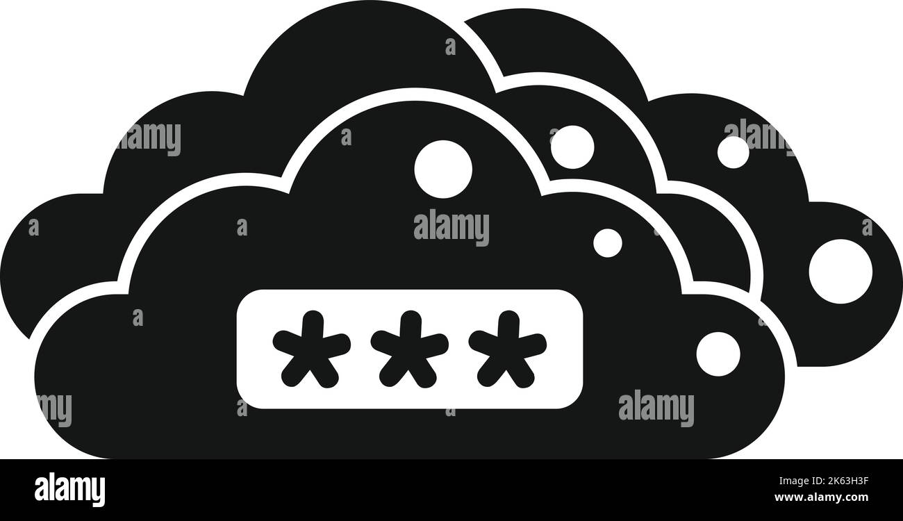 Data cloud password recovery icon simple vector. Page log. Screen ...