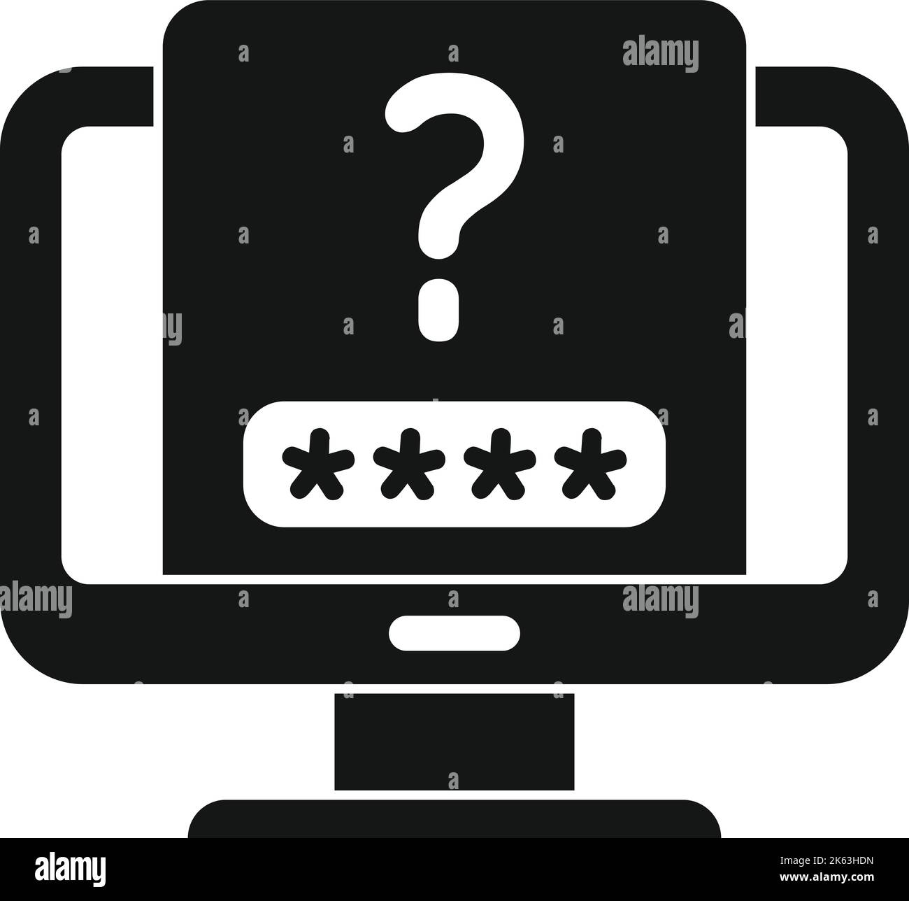 Monitor password recovery icon simple vector. Screen secure. Mobile design Stock Vector Image ...