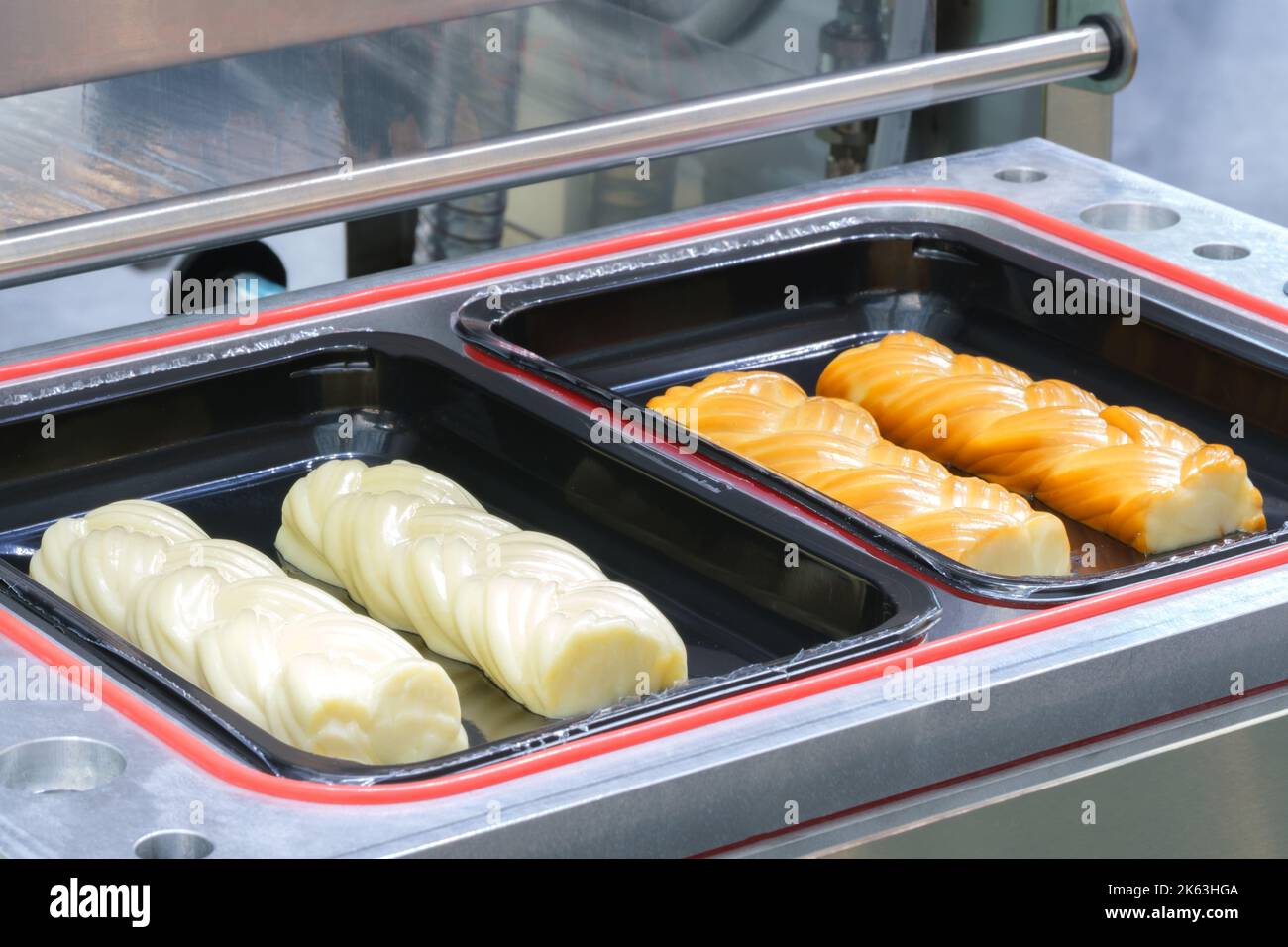 Linear food cheese smoked plastic tray package heat sealing machine ...