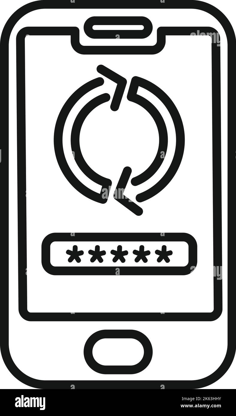 Smartphone password recovery icon outline vector. Ui page. Web mobile ...