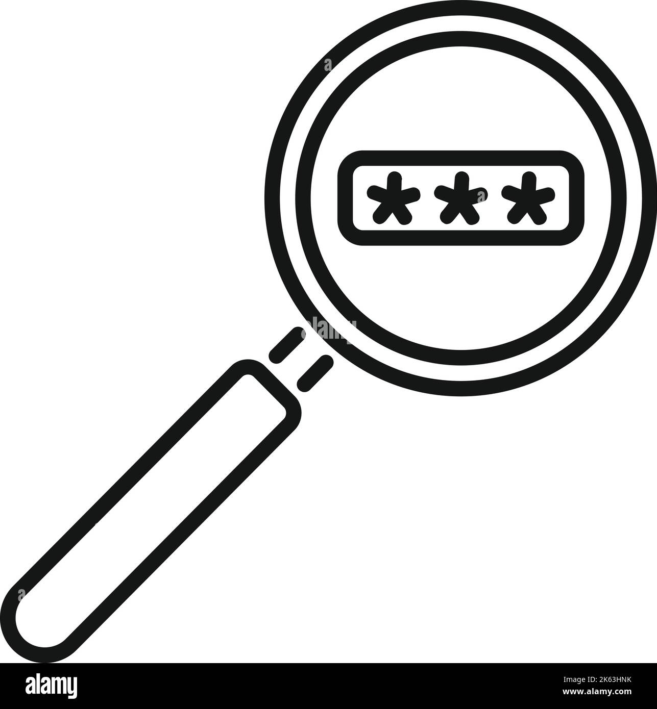Magnifier password recovery icon outline vector. Page account. Reset ...