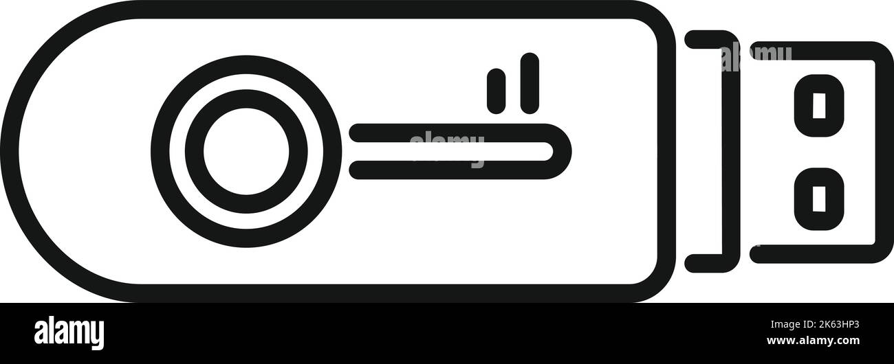 Usb flash password recovery icon outline vector. Page account. Internet ...