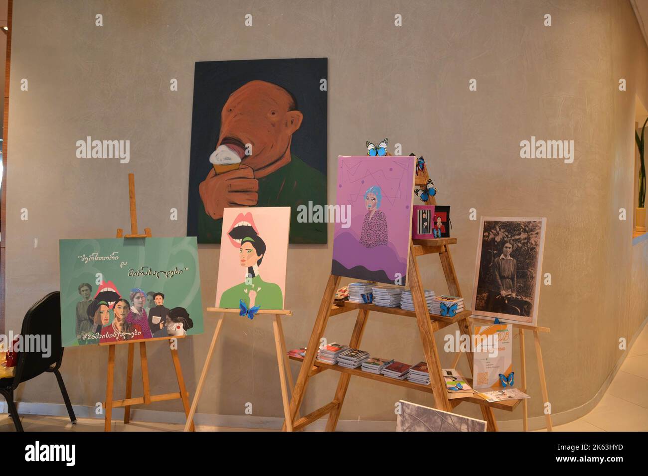 Art display seen during the B2B exhibition, held at Radisson Blu Iveria ...