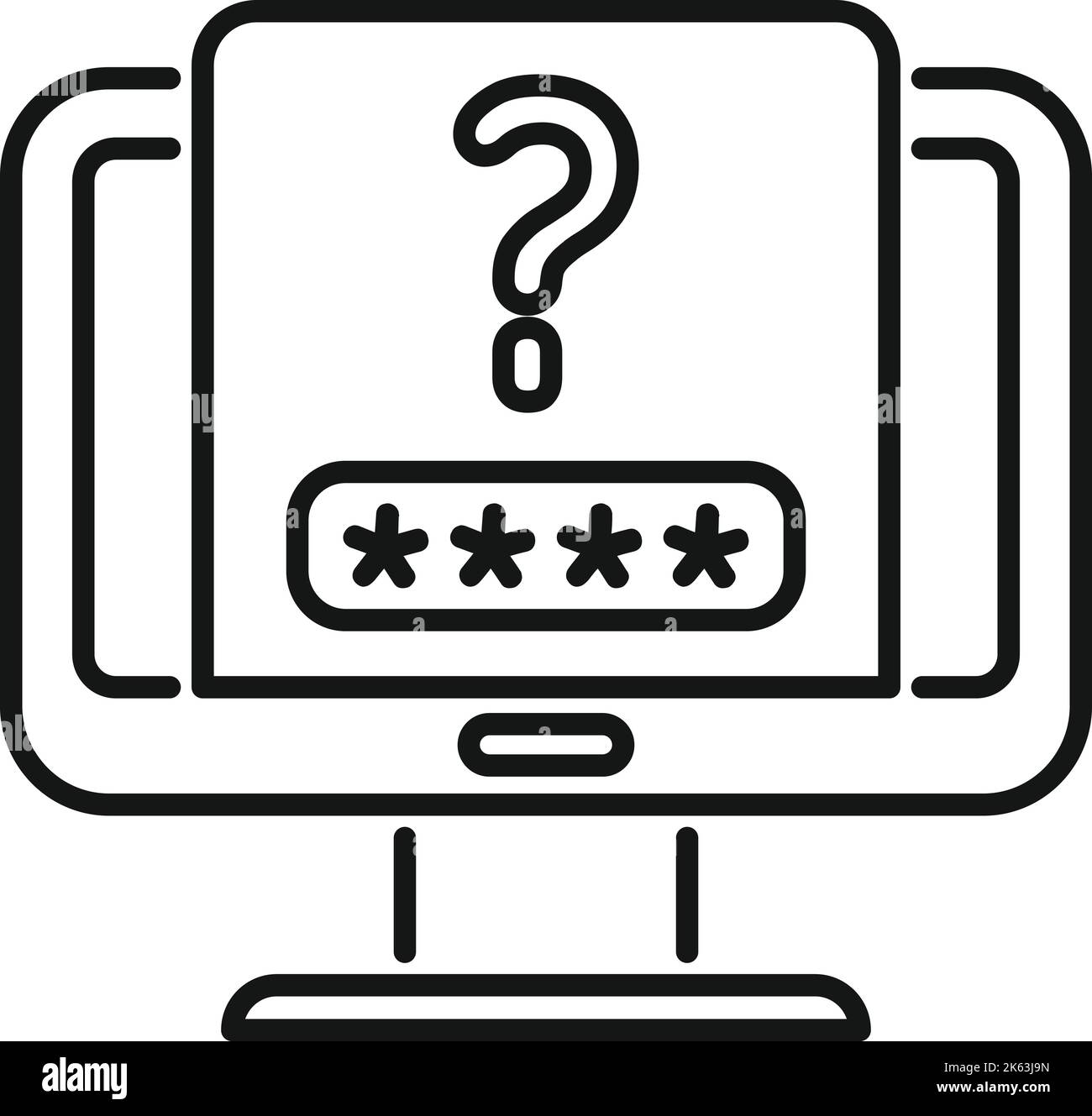 Monitor password recovery icon outline vector. Screen secure. Mobile design Stock Vector Image ...