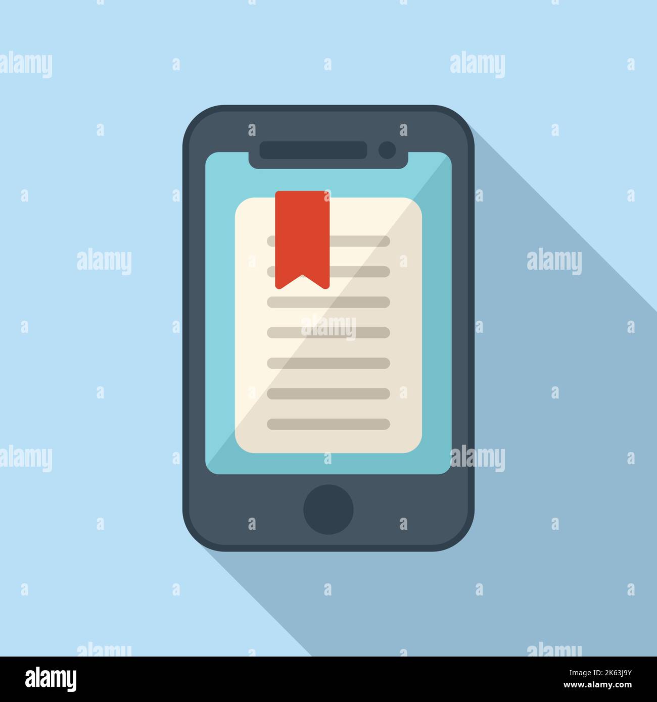 Smartphone bookmark icon flat vector. Mark favorite. Template rate ...