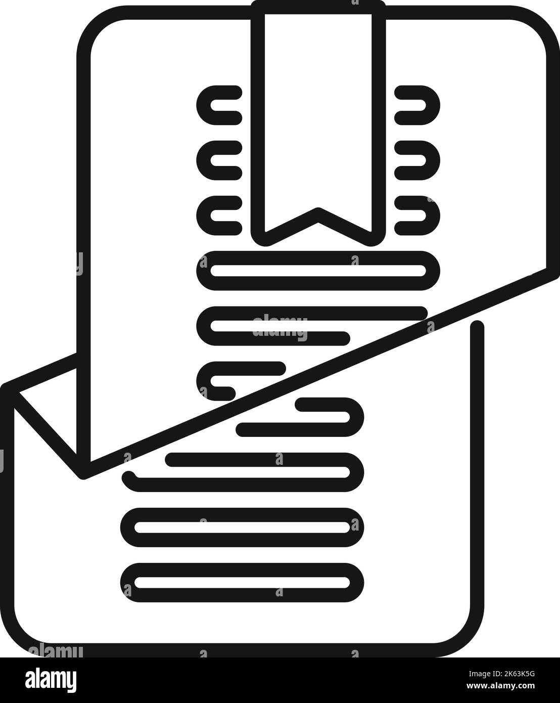 Paper bookmark icon outline vector. Book mark. Template baby Stock ...