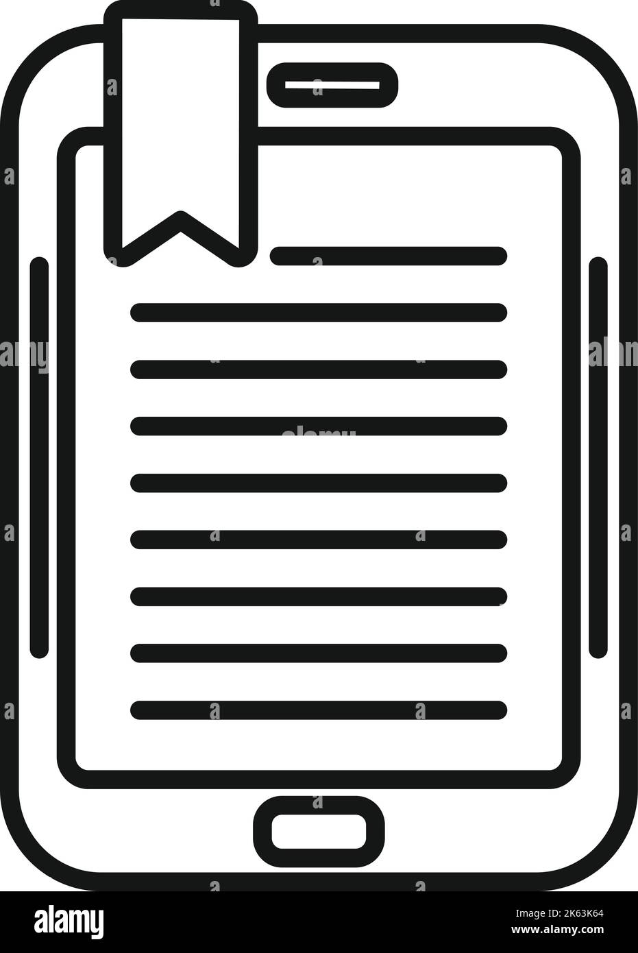 Tablet mark icon outline vector. Favorite tale. Template value Stock ...