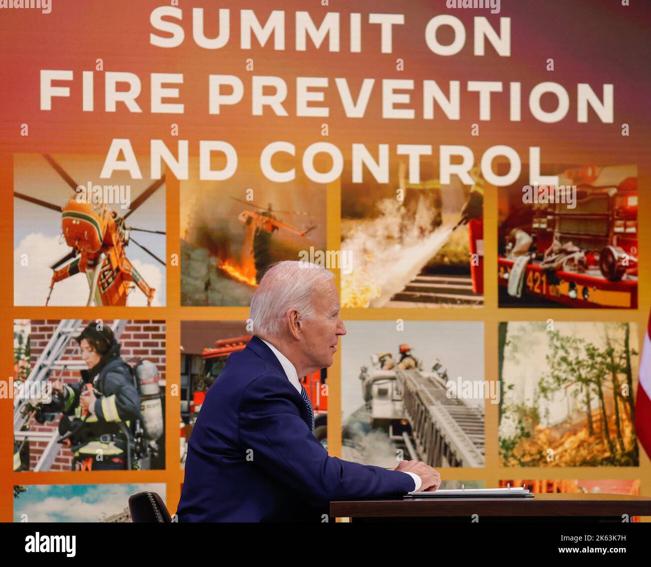 President Joe Biden addresses a virtual audience attending the Summit ...