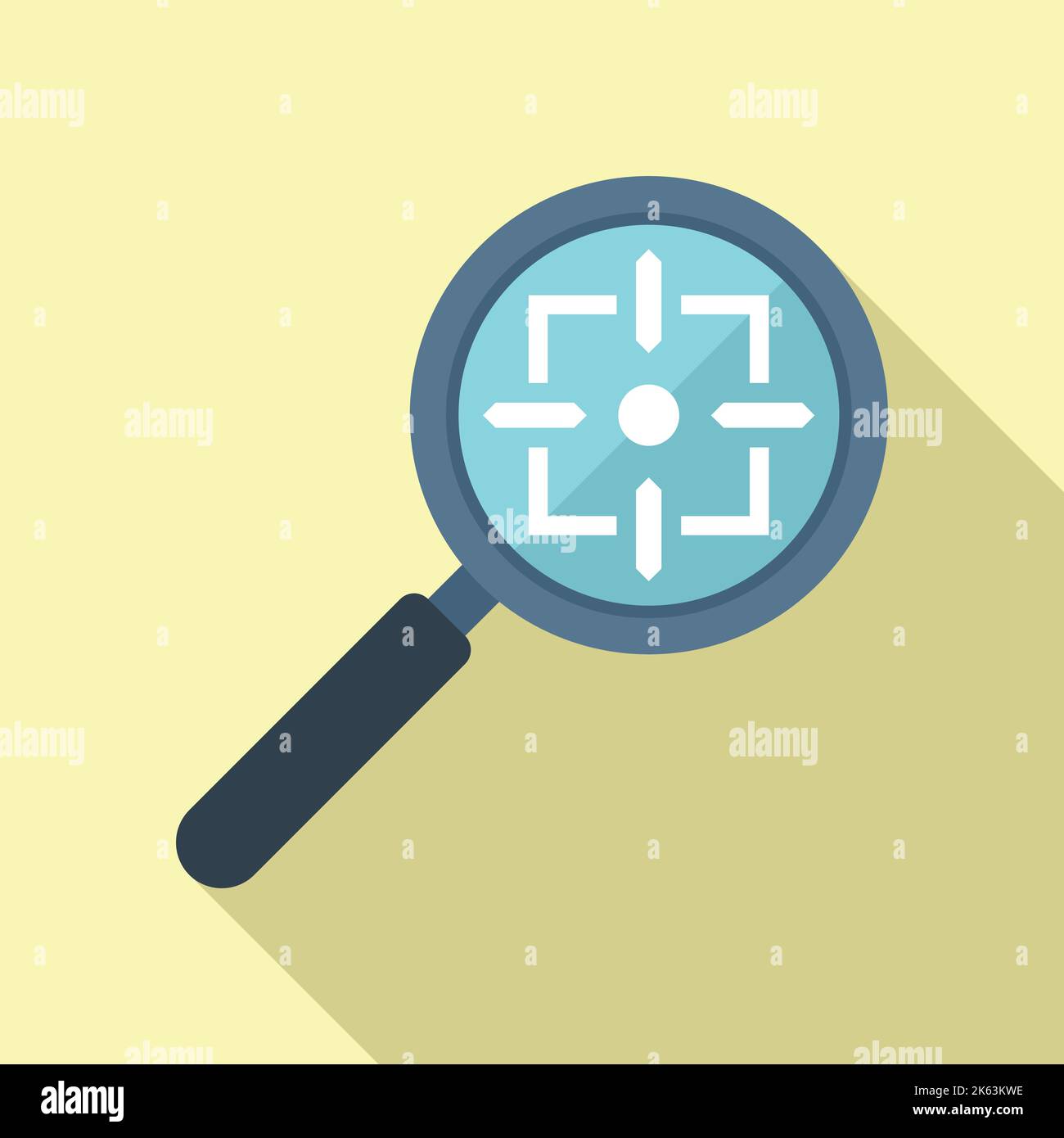Magnifier focus icon flat vector. Team job. Social job Stock Vector ...