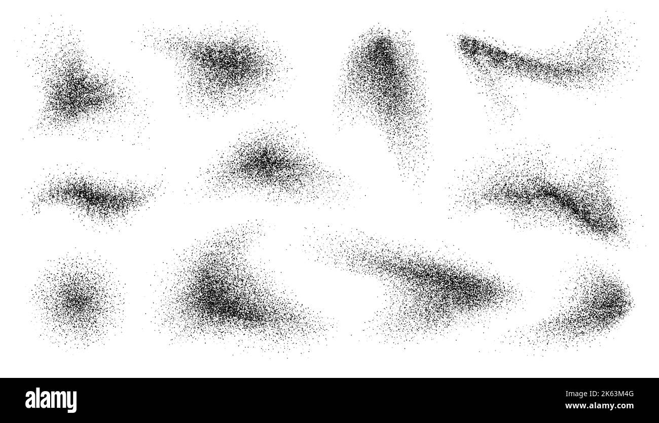 Dotwork abstract shapes, black grain texture, Abstract stipple sand ...