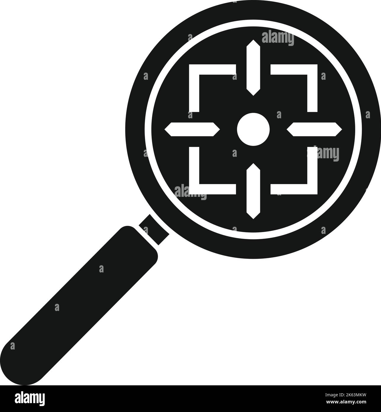 Magnifier focus icon simple vector. Team job. Social job Stock Vector ...