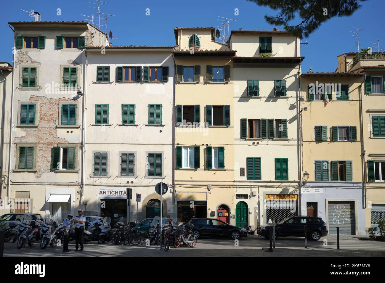 Properties overlooking the Piazza Dei Ciompi in Florence Italy Stock ...
