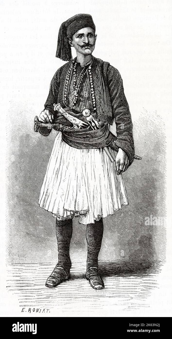 An Albanian man in traditional dress Date: 1877 Stock Photo - Alamy