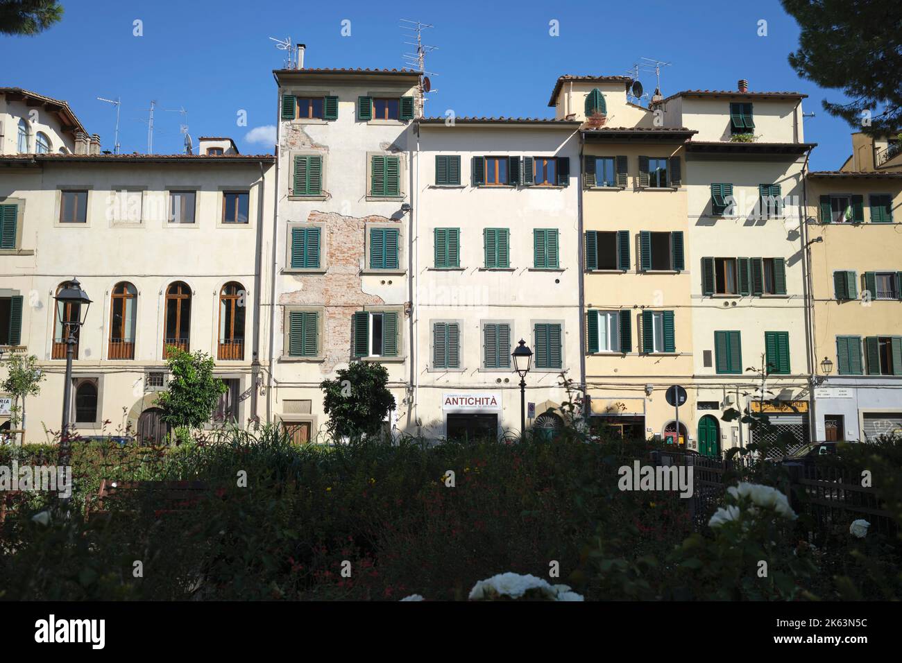 Properties overlooking the Piazza Dei Ciompi in Florence Italy Stock ...
