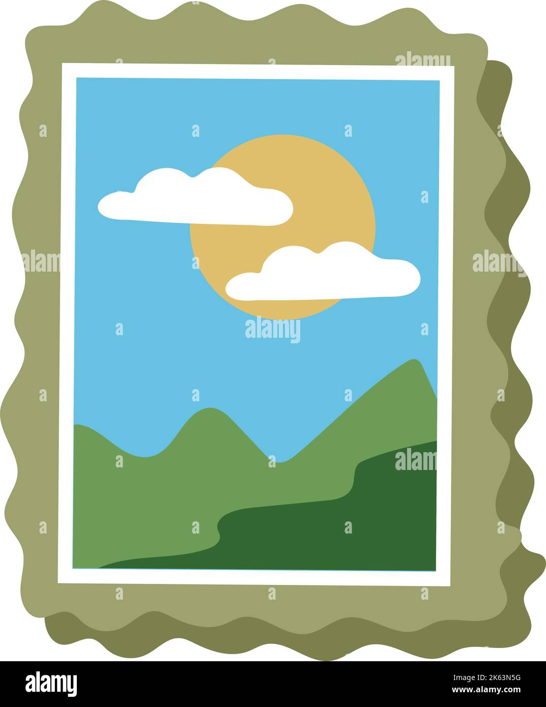 post stamp with landscape Stock Vector Image & Art - Alamy