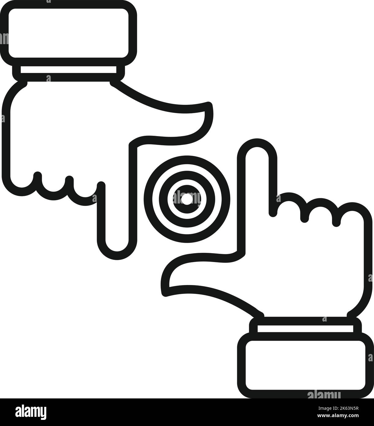 Business focus icon outline vector. Work goal. Team customer Stock ...