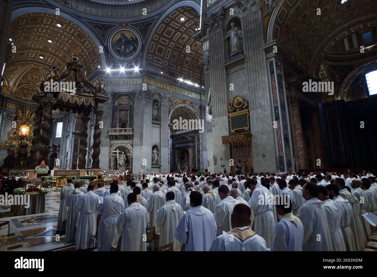 Vatican. October 11 2022 - POPE FRANCIS presides over the mass for the ...