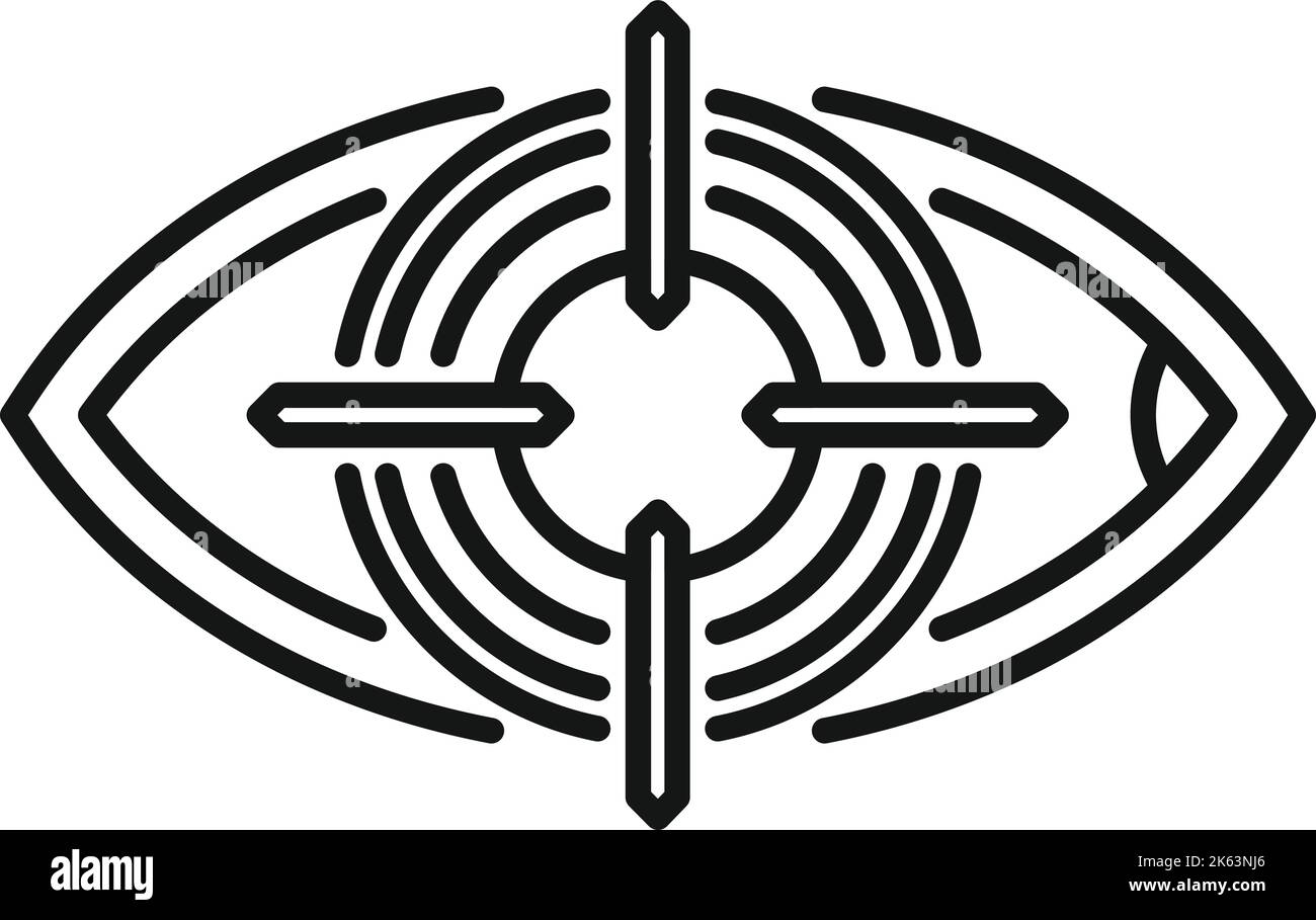 Eye focus icon outline vector. Business work. Goal group Stock Vector ...